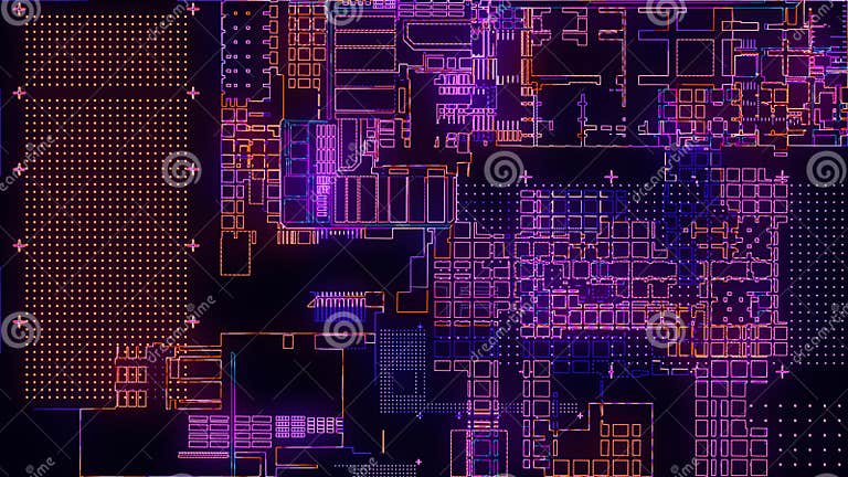 Printed Circuit Board. Visualization of Advanced Technology Concept ...