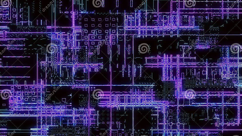 Printed Circuit Board. Visualization of Advanced Technology Concept ...