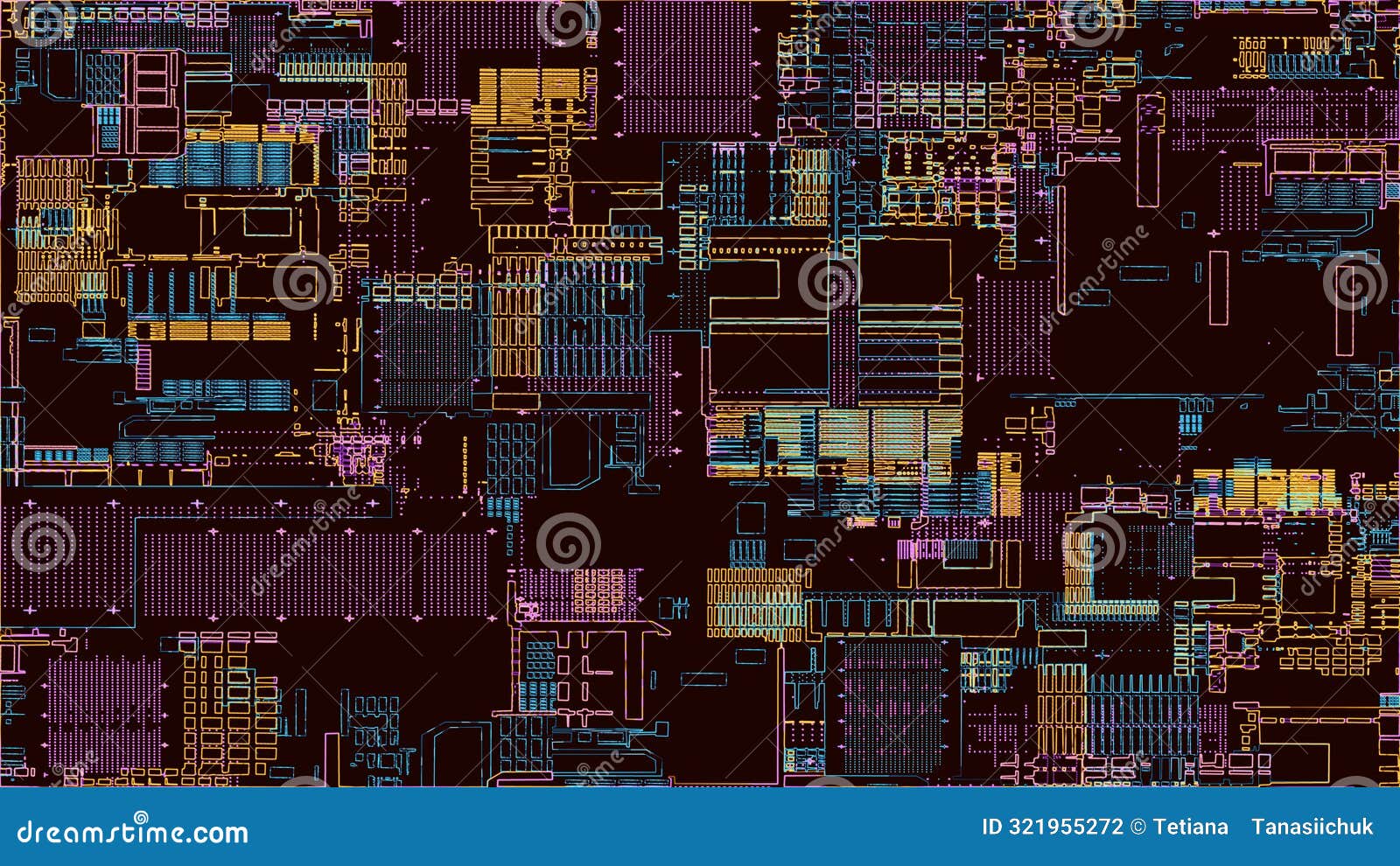 Printed Circuit Board. Visualization of Advanced Technology Concept ...