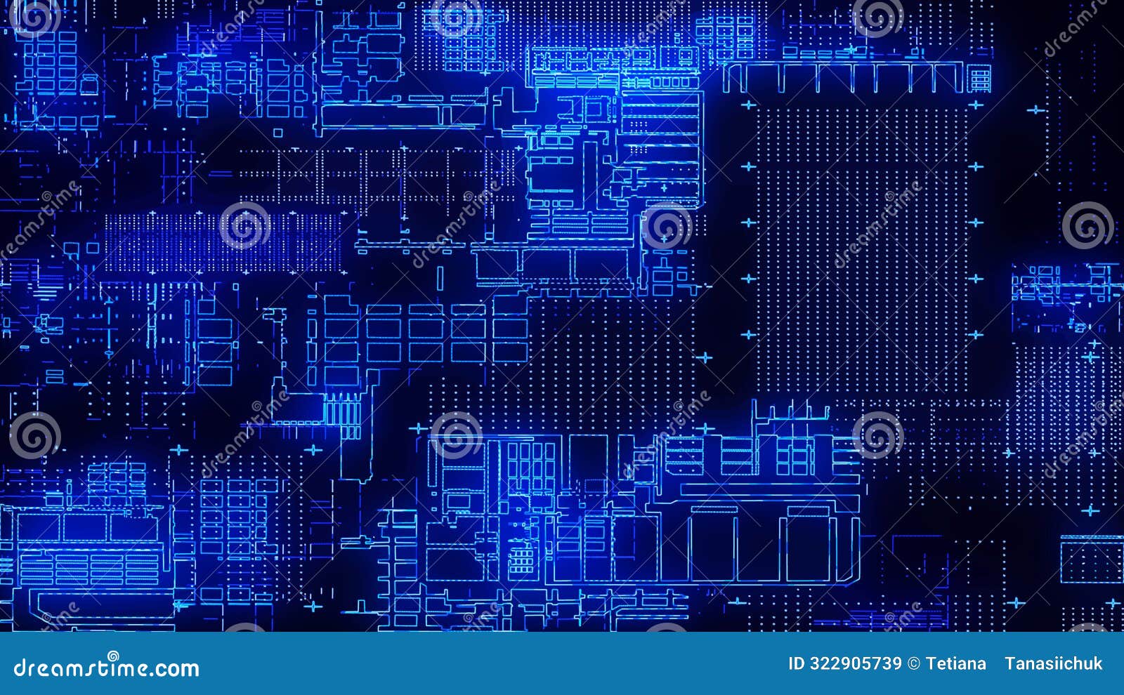 Printed Circuit Board. Visualization of Advanced Technology Concept ...