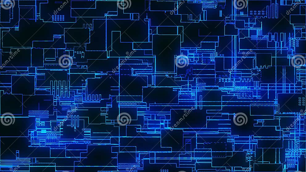 Printed Circuit Board. Visualization of Advanced Technology Concept: PCB Processor Microchip ...