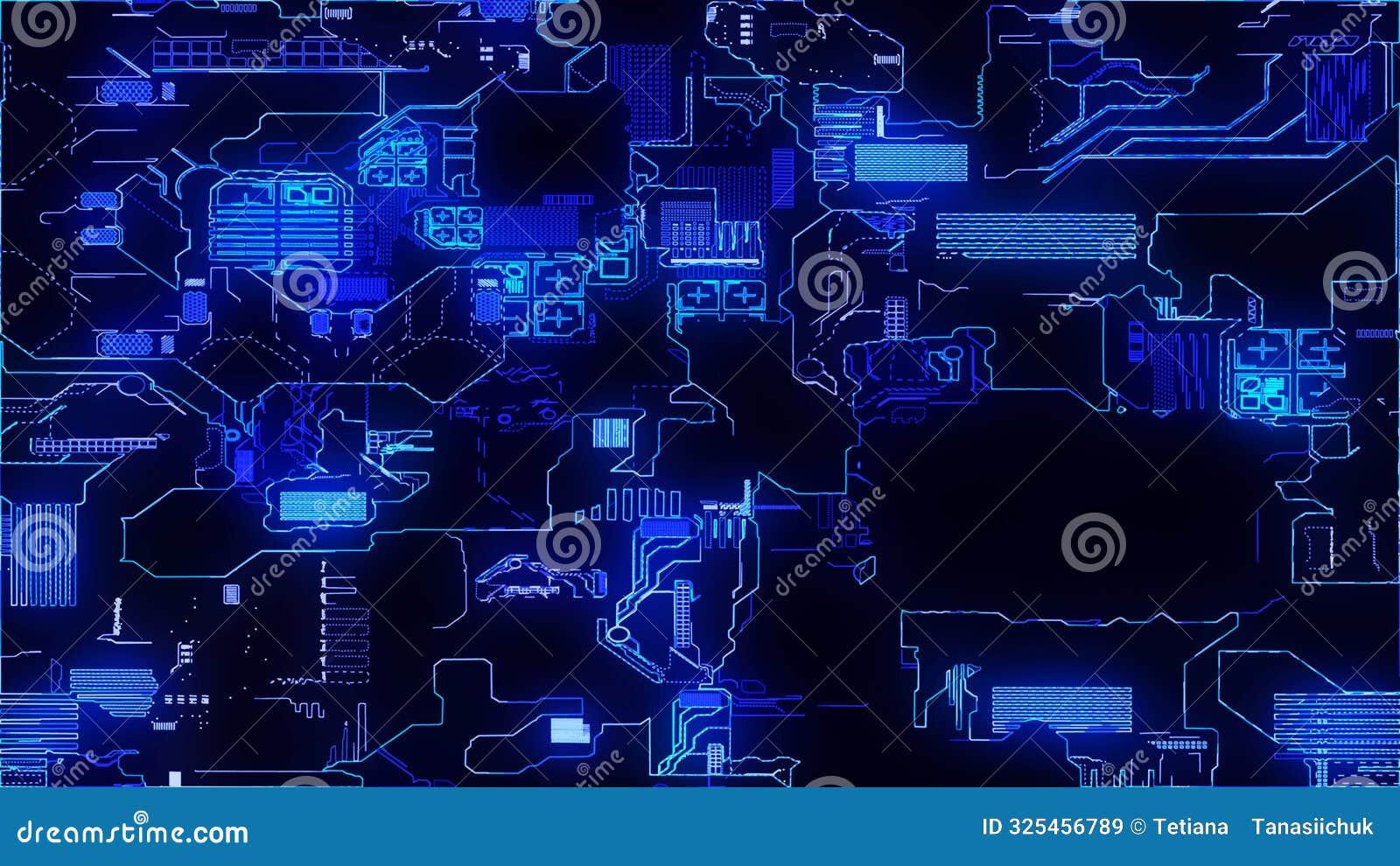 Printed Circuit Board. Visualization of Advanced Technology Concept ...