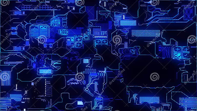 Printed Circuit Board. Visualization of Advanced Technology Concept ...