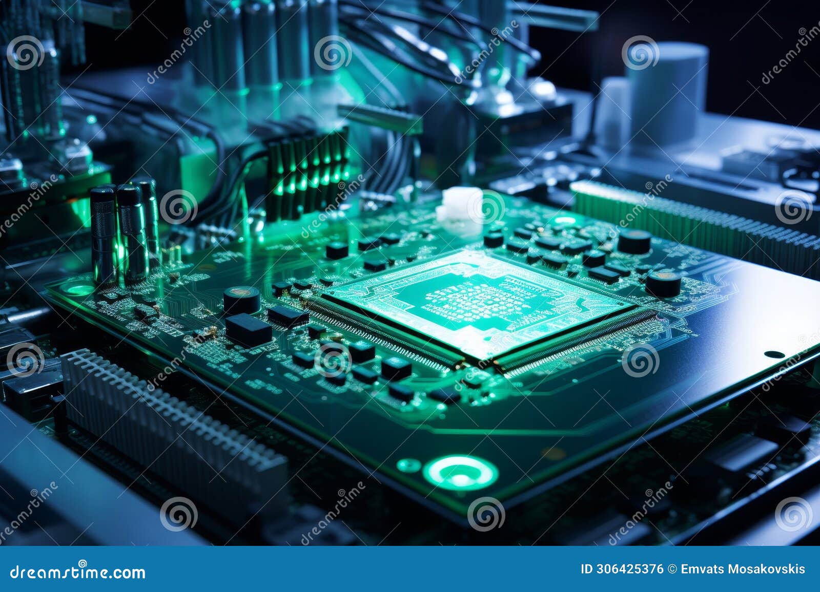 Printed Circuit Board Workshop with Automated Chip Mounter Stock Photo ...