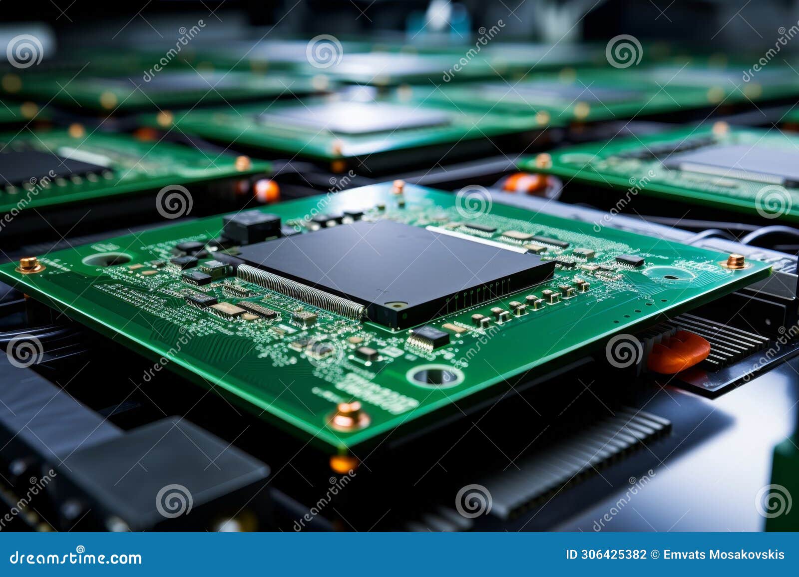 Printed Circuit Board Workshop with Automated Chip Mounter Stock Photo ...
