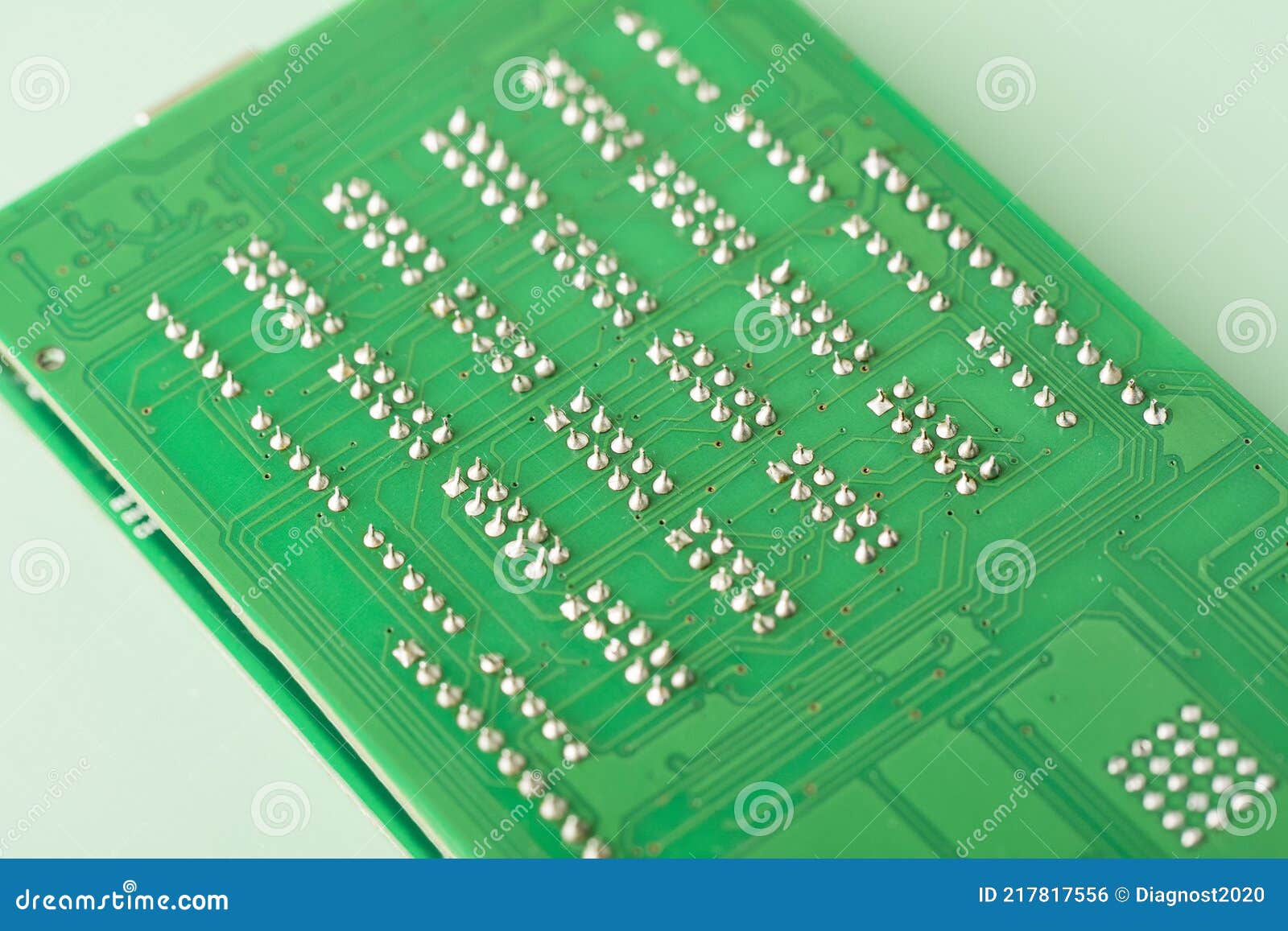 Printed Circuit Boards PCB on Green Background. Minimal Electronic ...