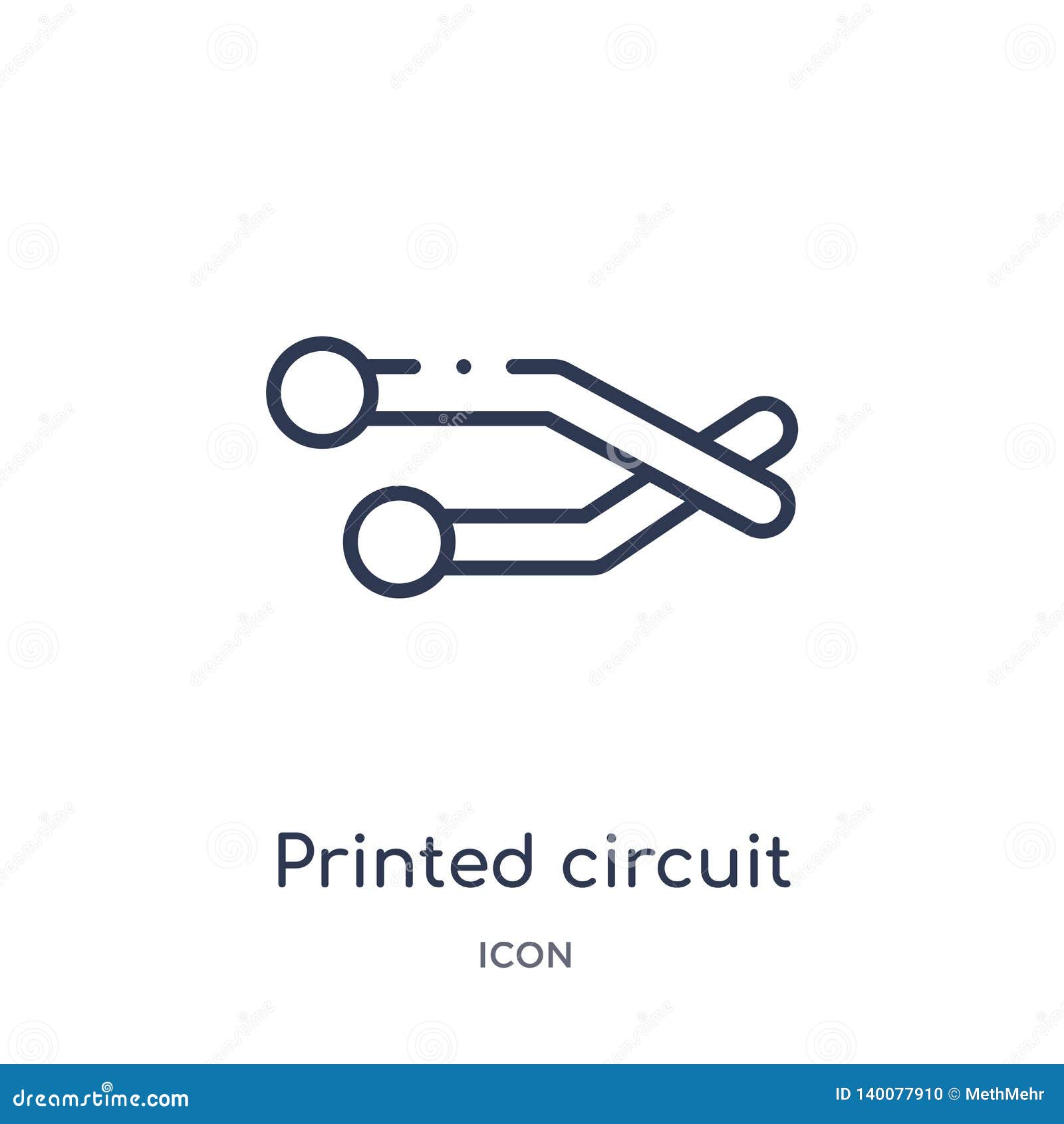 Printed Circuit Connections Icon from Technology Outline Collection ...