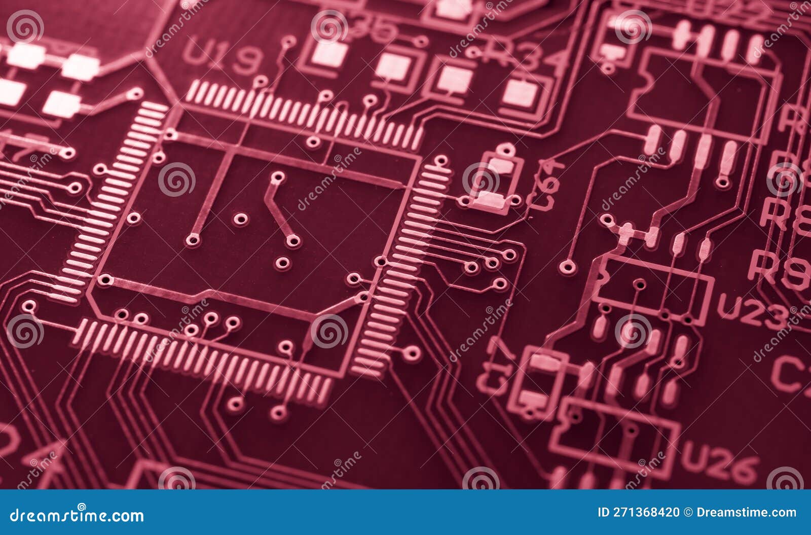 Printed Circuit. Layout of Tracks Stock Photo - Image of purple ...