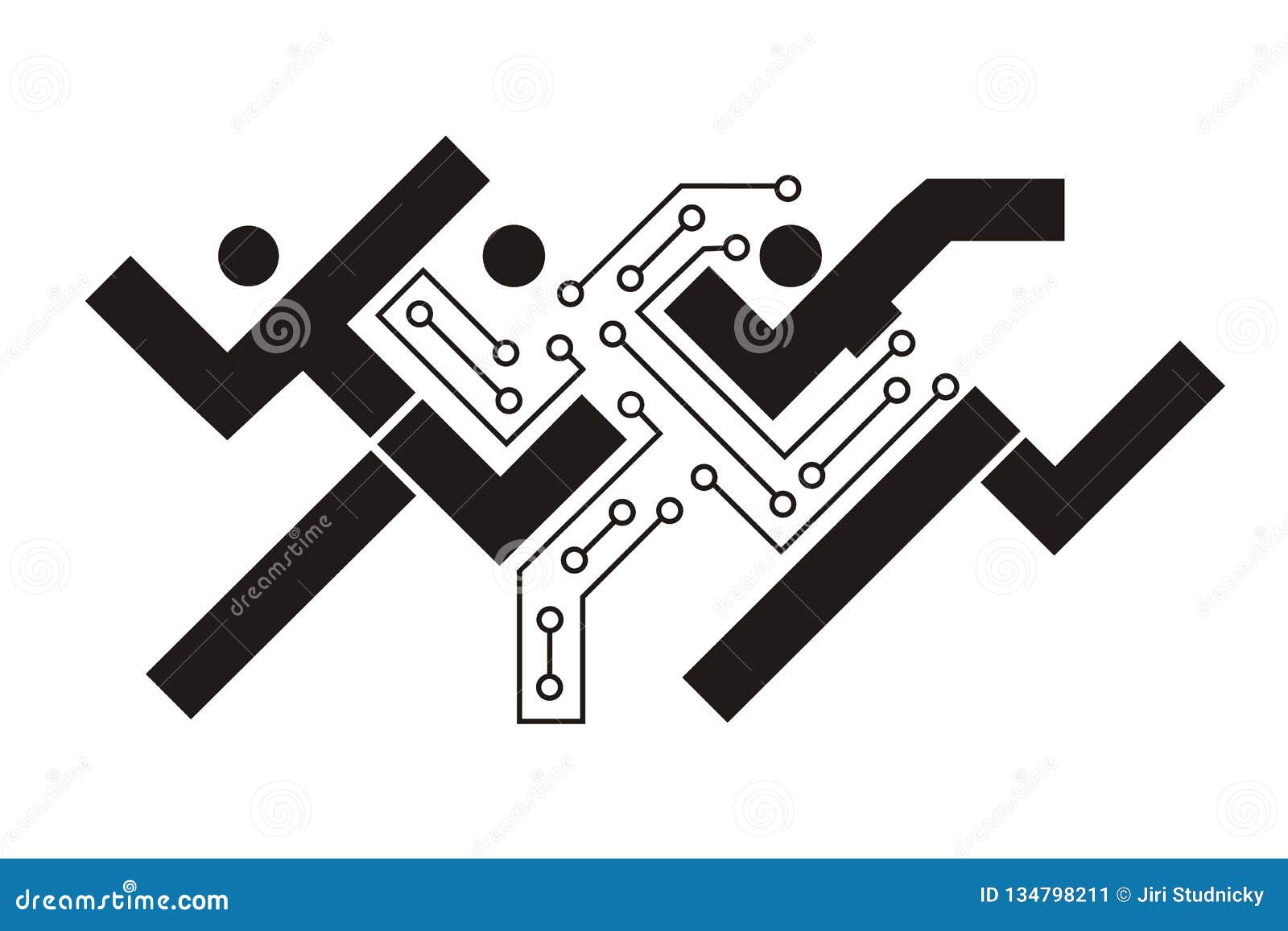 Computer Solution Business Logo Cartoon Vector | CartoonDealer.com ...