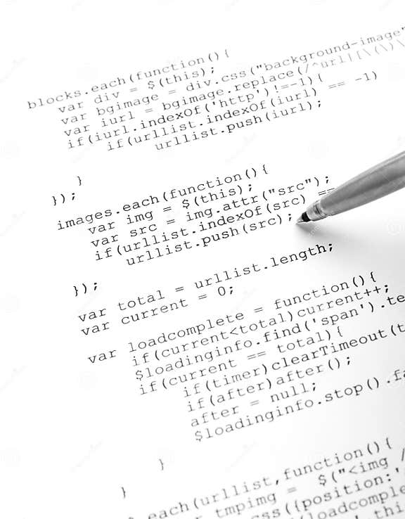 Printed codes on sheet stock photo. Image of language - 29004224