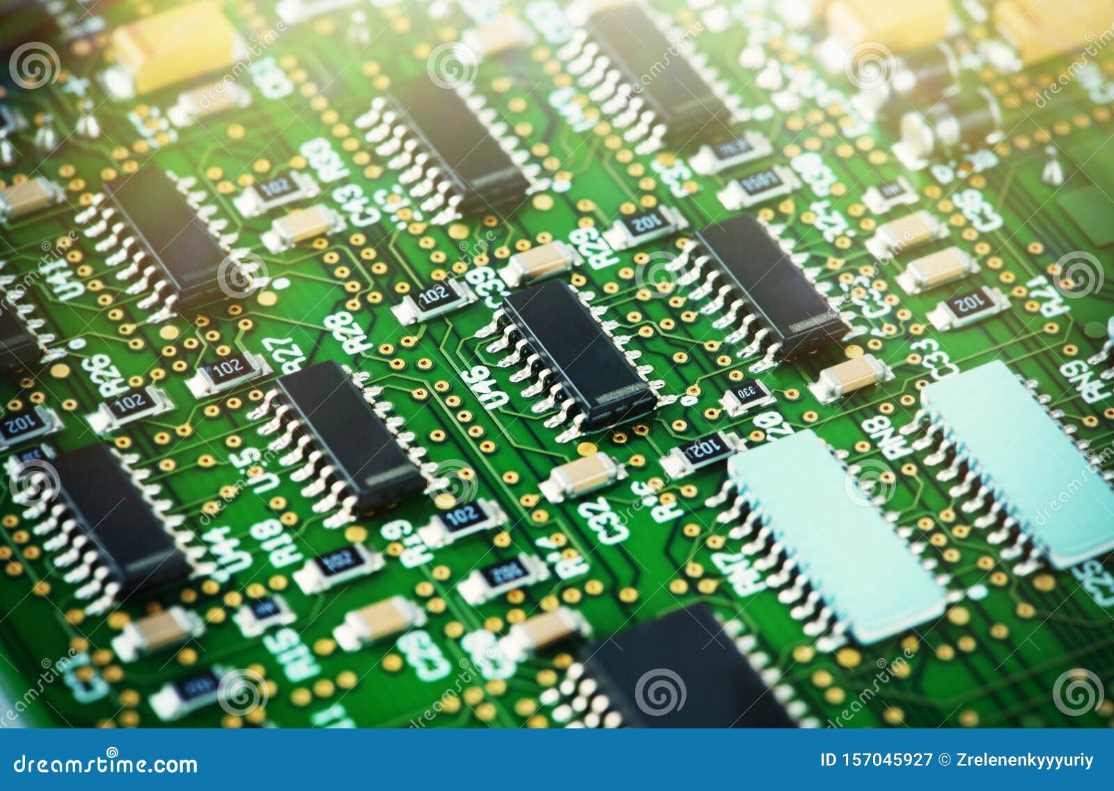 Printed Computer Circuit Board Stock Image - Image of macro, industry ...