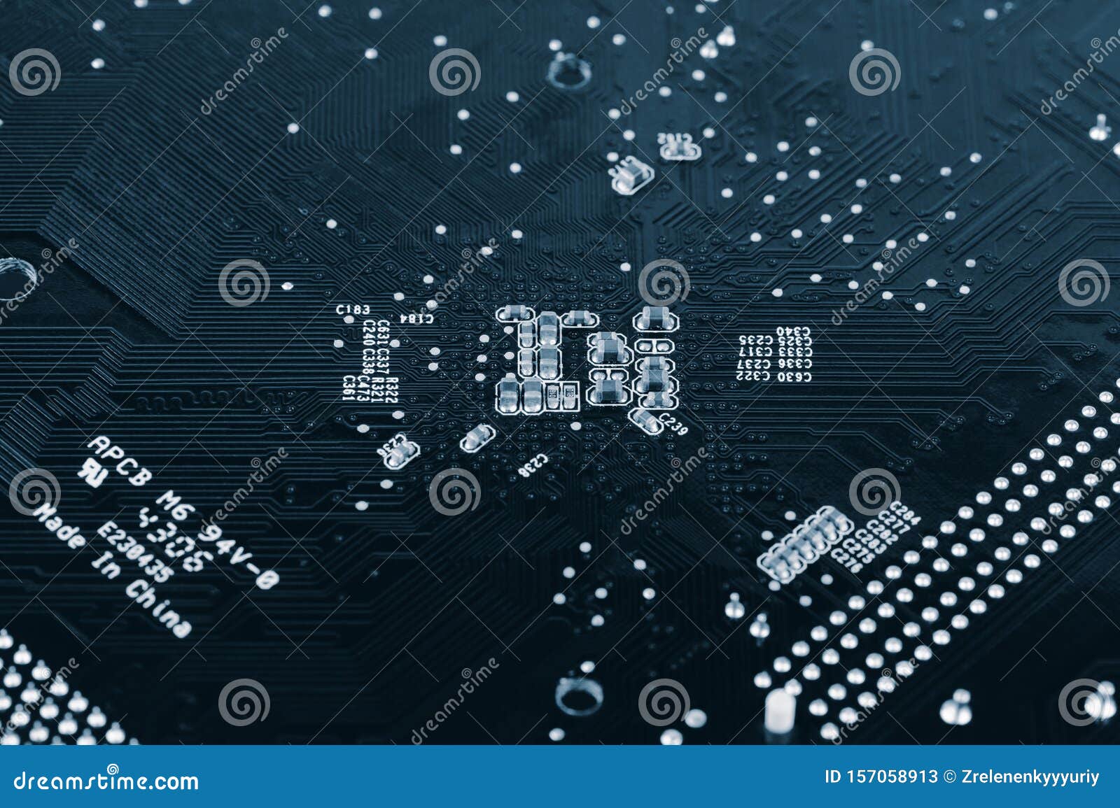 Printed Computer Circuit Board Stock Image - Image of electronic ...