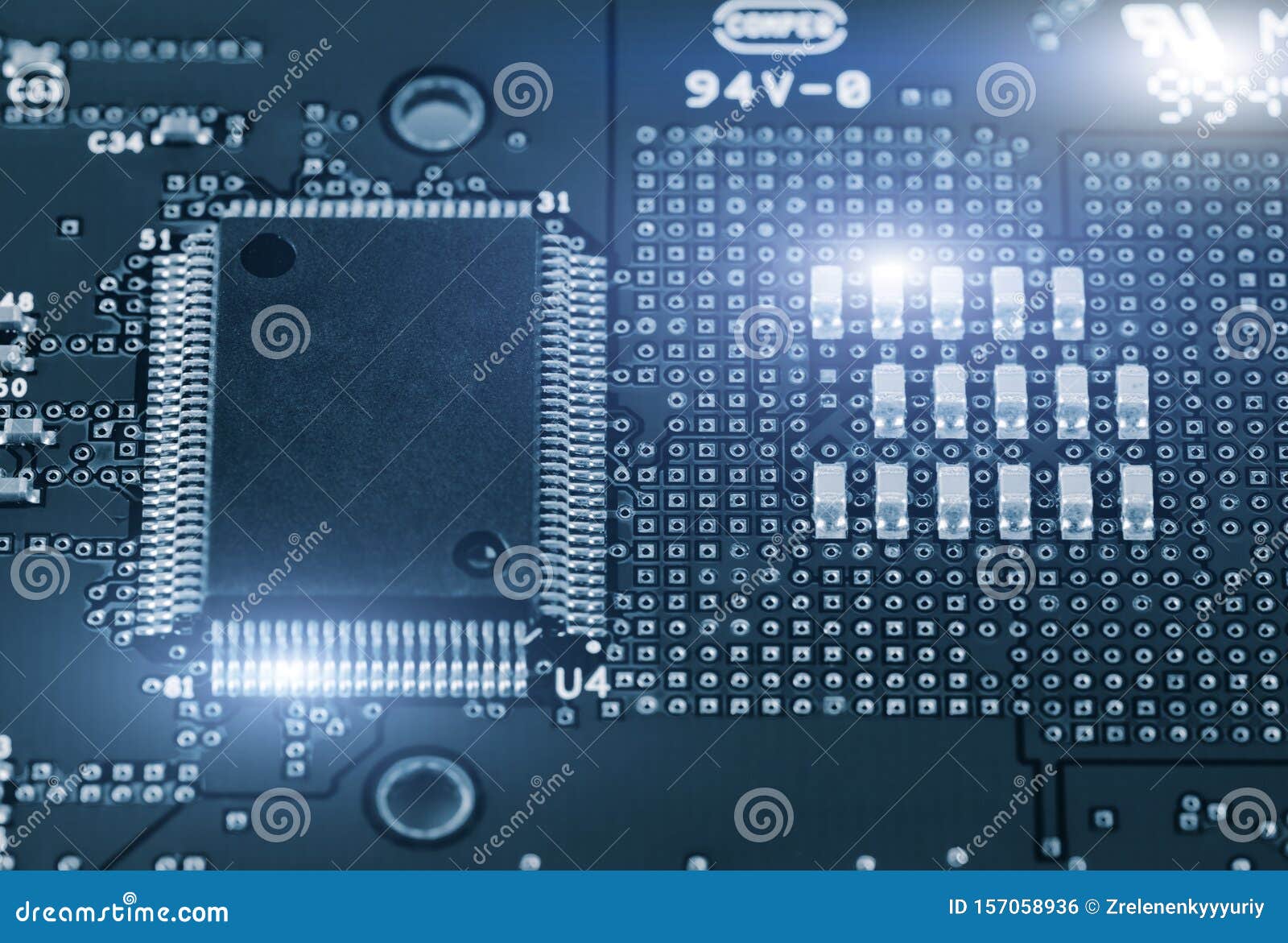 Printed Computer Circuit Board Stock Photo - Image of chip, hardware ...