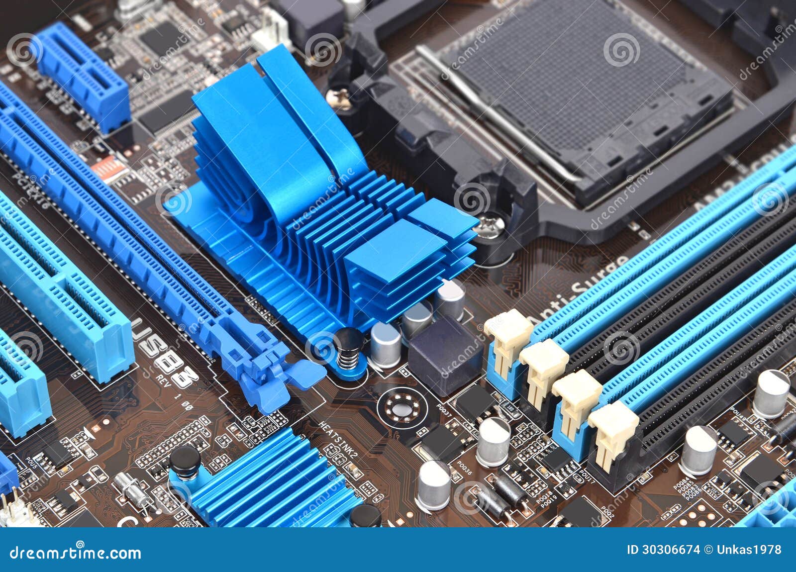 Computer motherboard stock photo. Image of microprocessor - 30306674