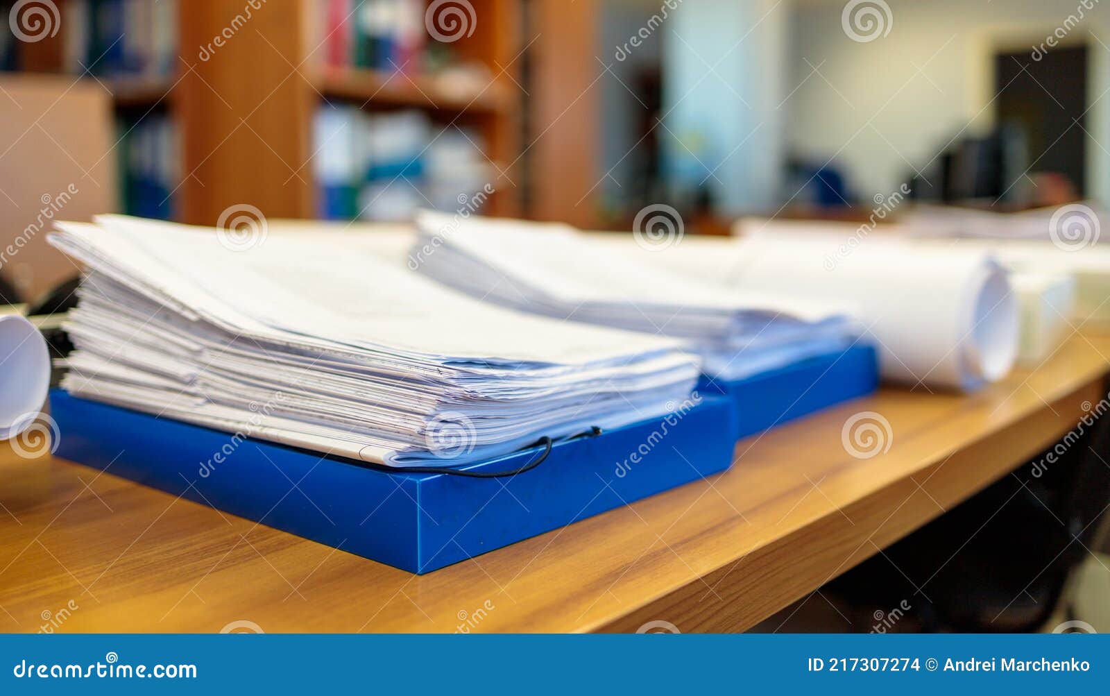 Printed Documentation Lies on a Folder on the Table Stock Photo - Image ...
