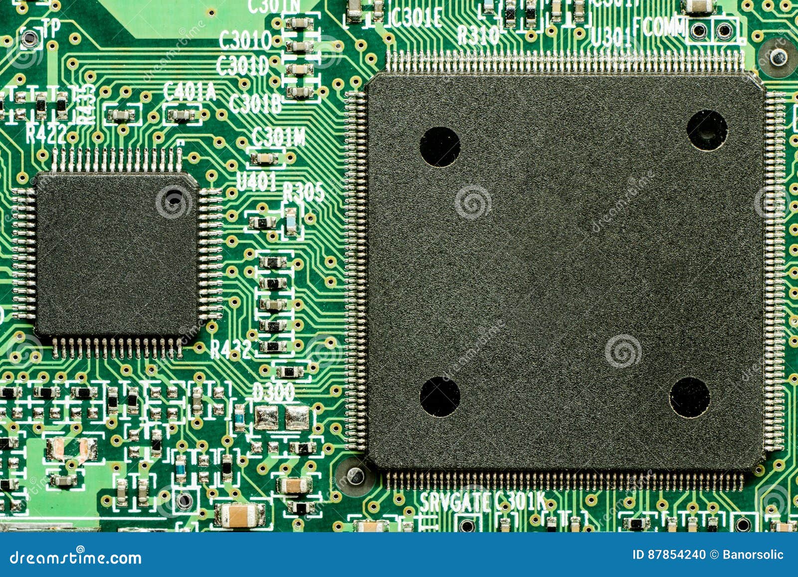 Microprocessor Printed Circuit Board With Electronic Components And ... Microprocessor Printed Circuit Board With Electronic Components And ...
