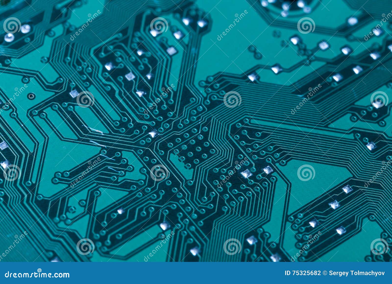 Printed Green Computer Circuit Board Stock Photo - Image of board ...