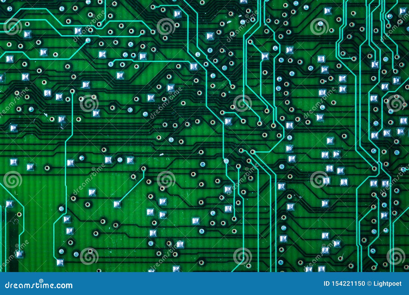 Printed Green Computer Circuit Board Stock Photo - Image of electronic ...