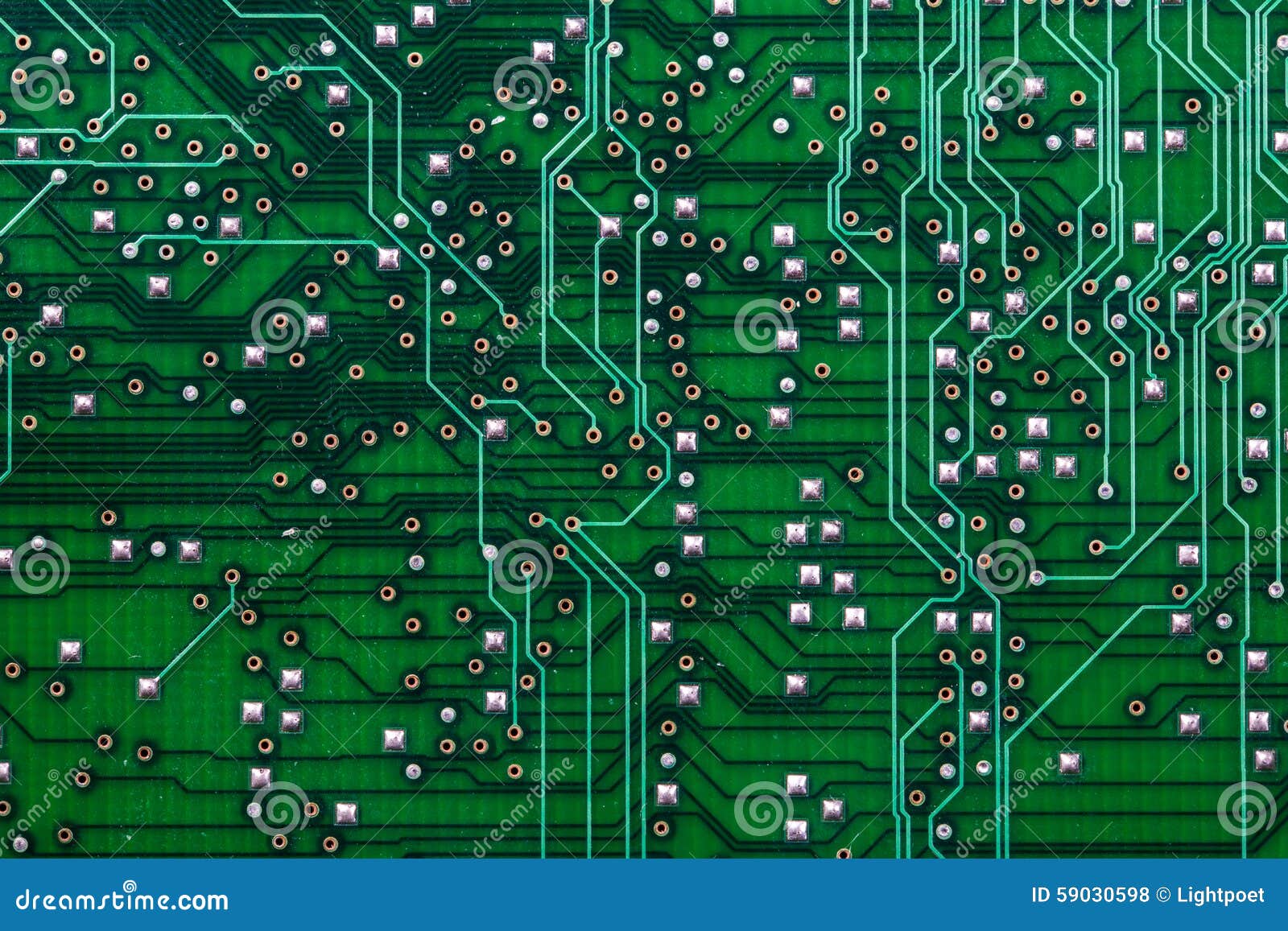 Printed Green Computer Circuit Board Stock Photo - Image of capacitor ...