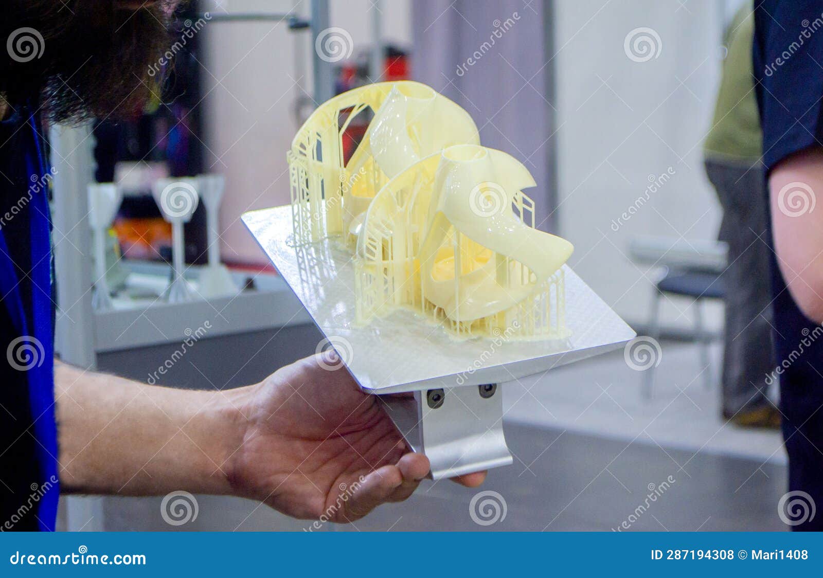Printed Models on 3D Printer Close-up. Objects Printed on Photopolymer ...