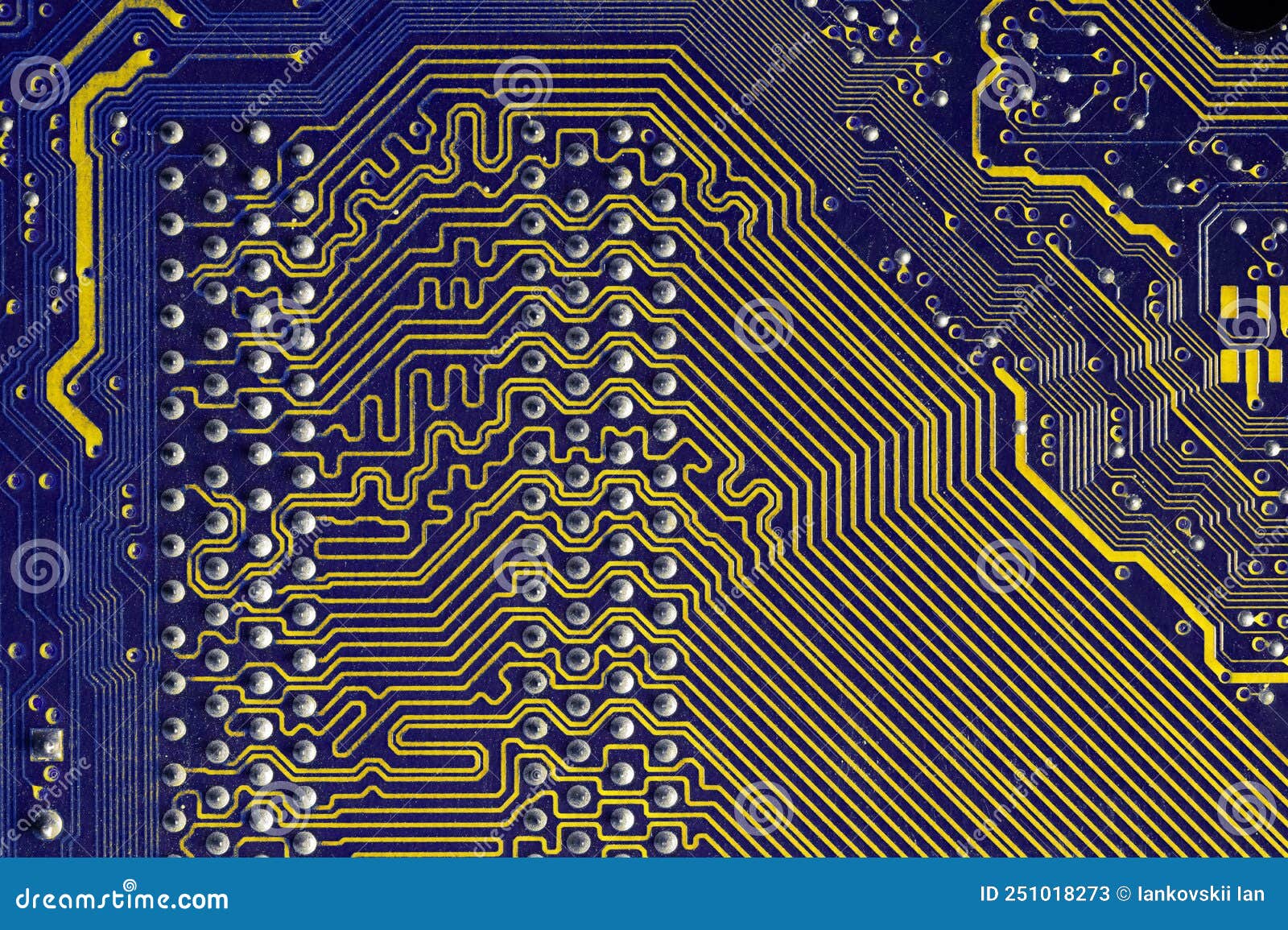 Printed Neon Purple Yellow Circuit Board. Electronic Computer ...