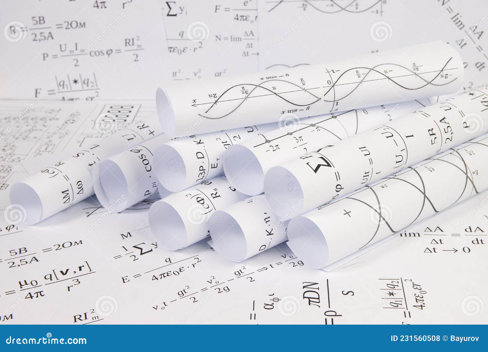 Printed on Paper Mathematical Electrical Formulas Stock Photo - Image ...