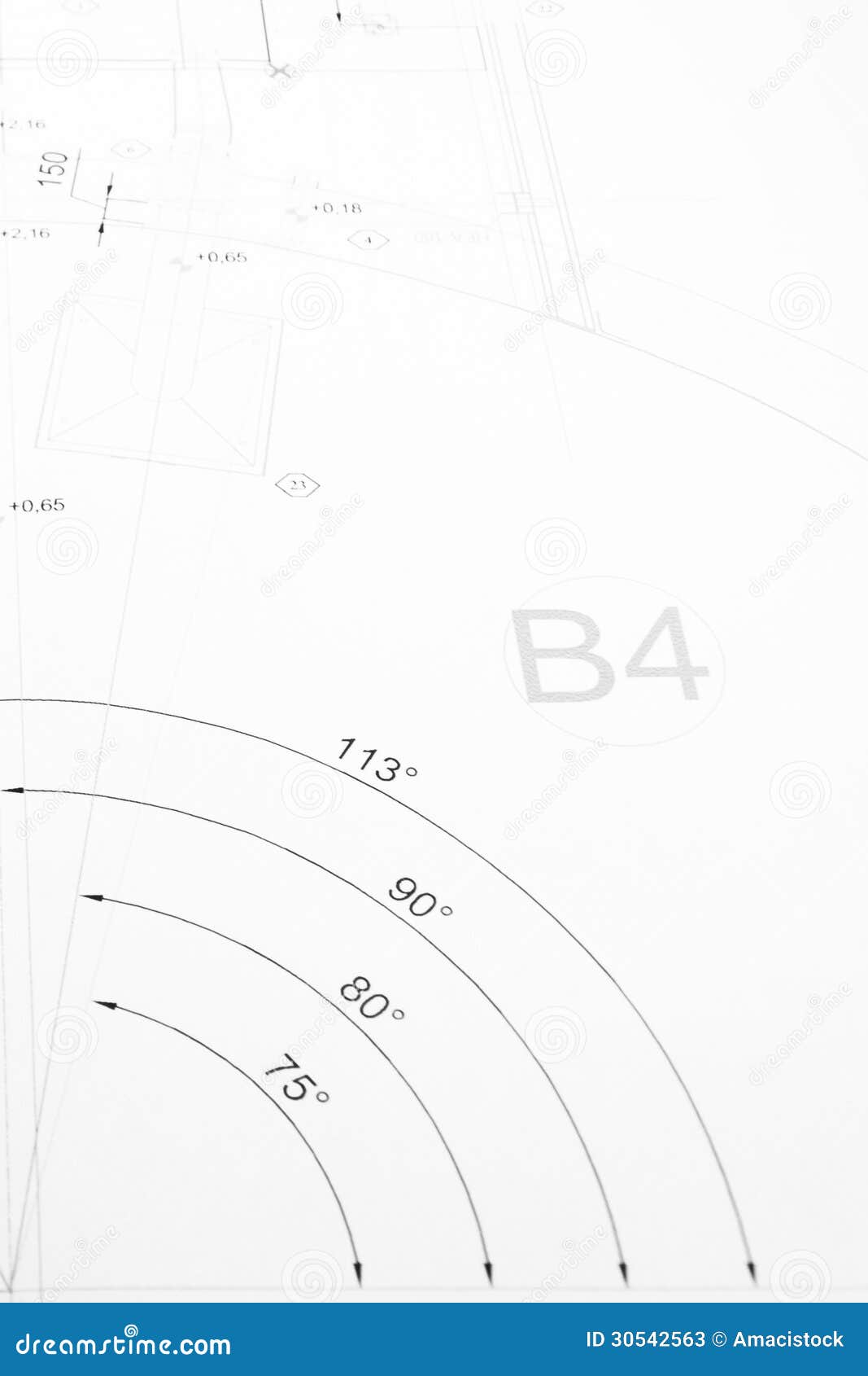 Printed Technical Drawing 4 Stock Image - Image of angle, engineering ...