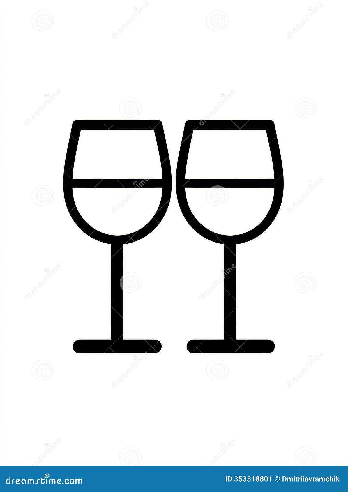 Printed Wall Art of the Wine Glass Cheers. Stock Illustration ...