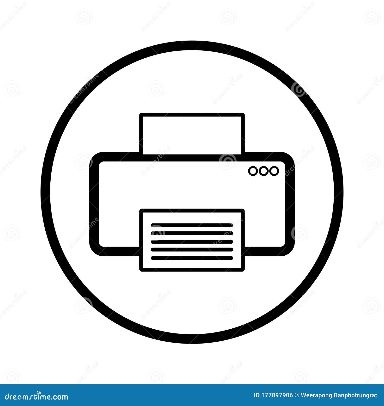 Printer paper icon stock vector. Illustration of icon - 177897906