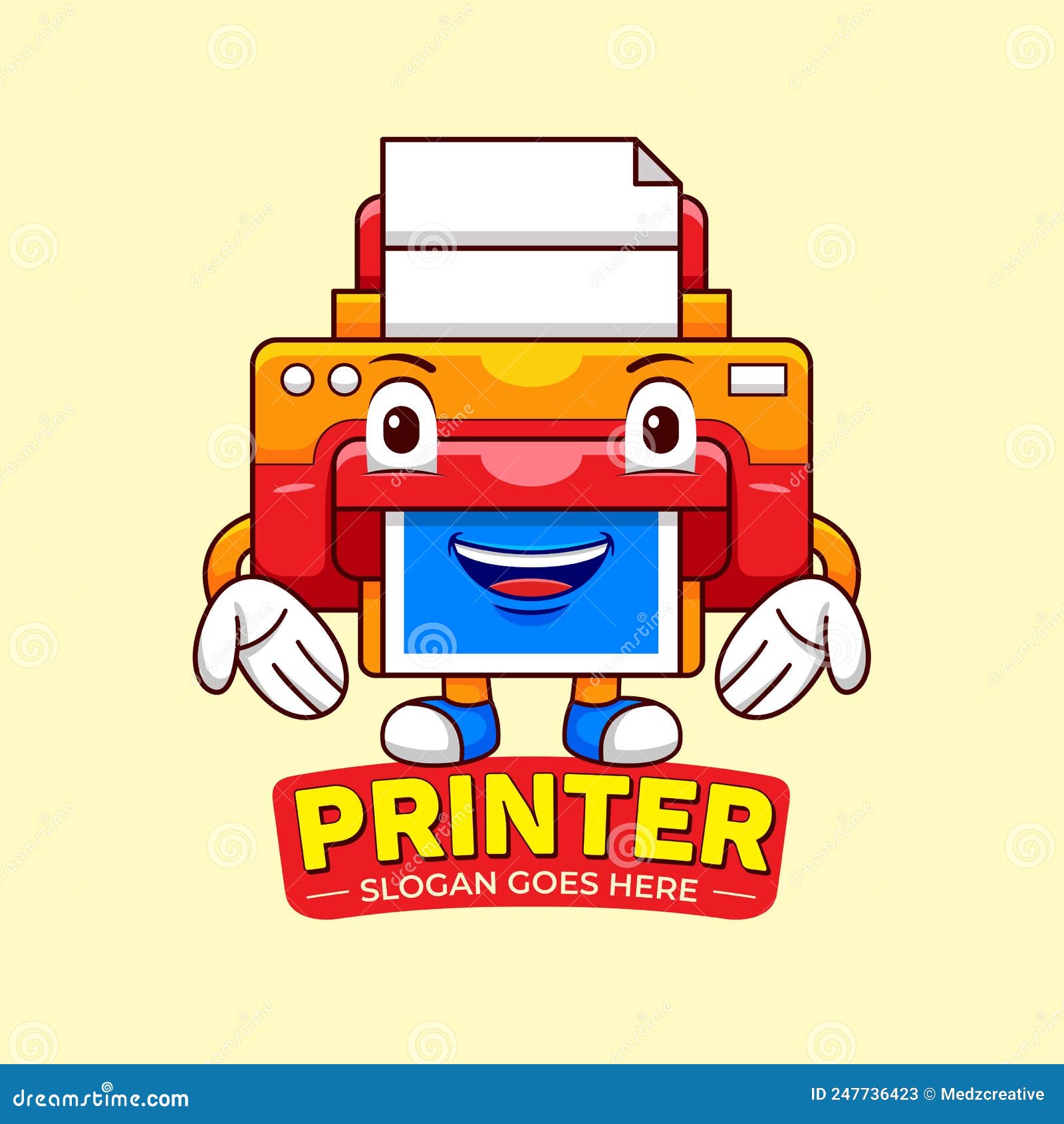 Printer Mascot Logo Vector stock vector. Illustration of abstract ...