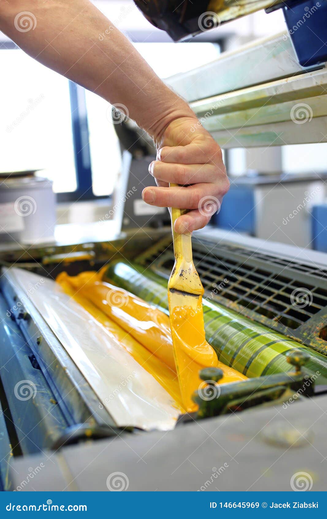 The Printer Applies Ink Inks. the Printing Process Stock Image - Image ...