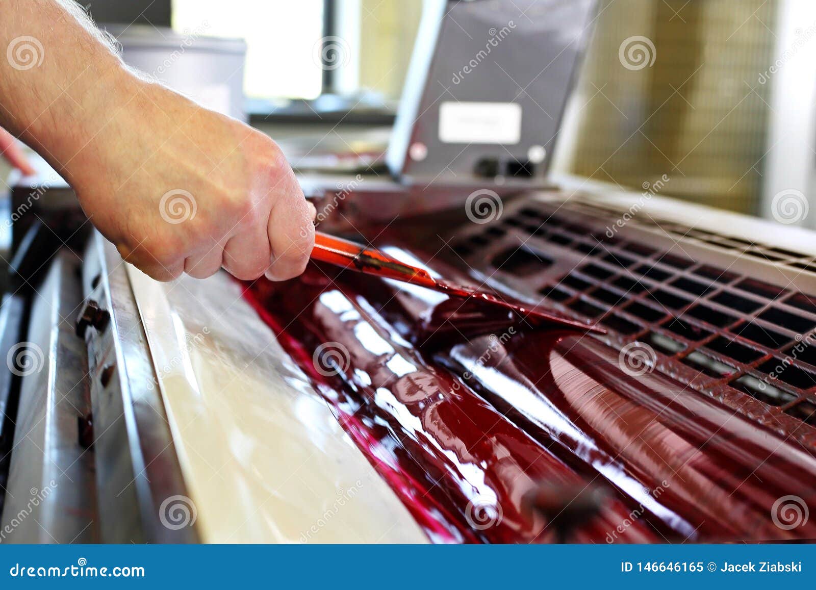 The Printer Applies Ink Inks. the Printing Process Stock Image - Image ...