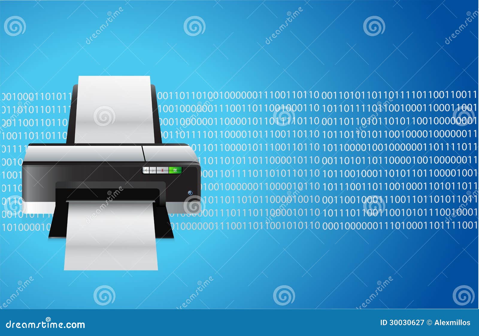Printer blue graphic stock illustration. Illustration of color - 30030627