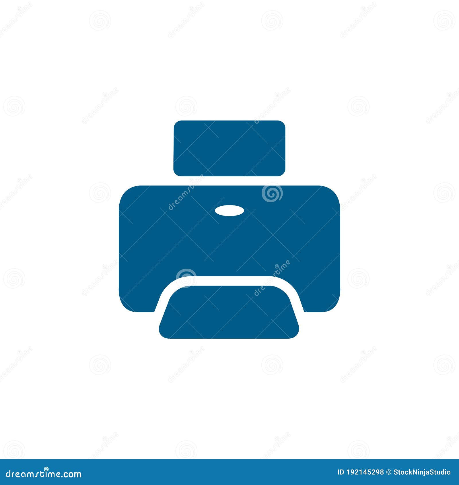 Printer Blue Icon on White Background. Blue Flat Style Vector ...