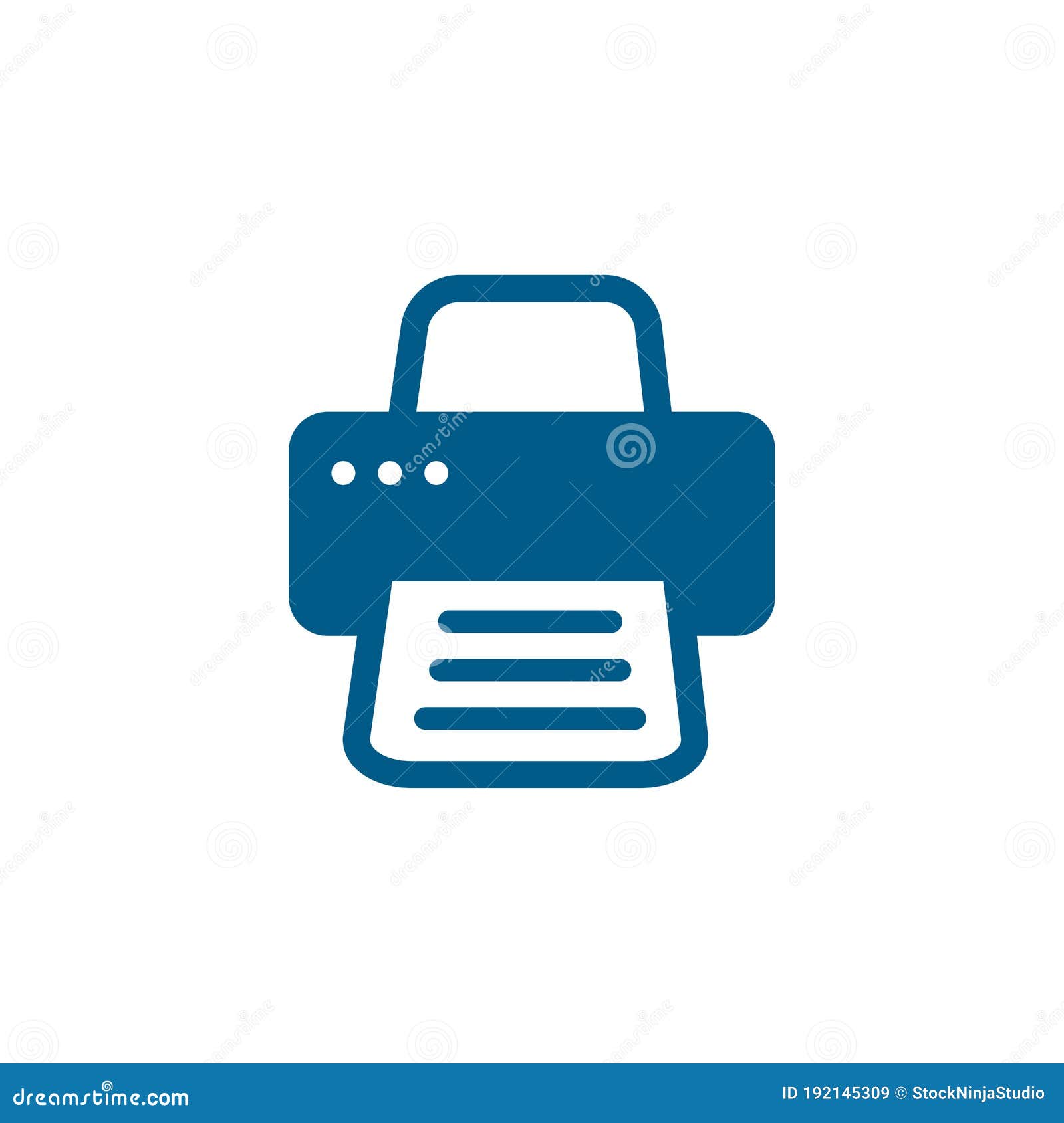 Printer Blue Icon on White Background. Blue Flat Style Vector ...