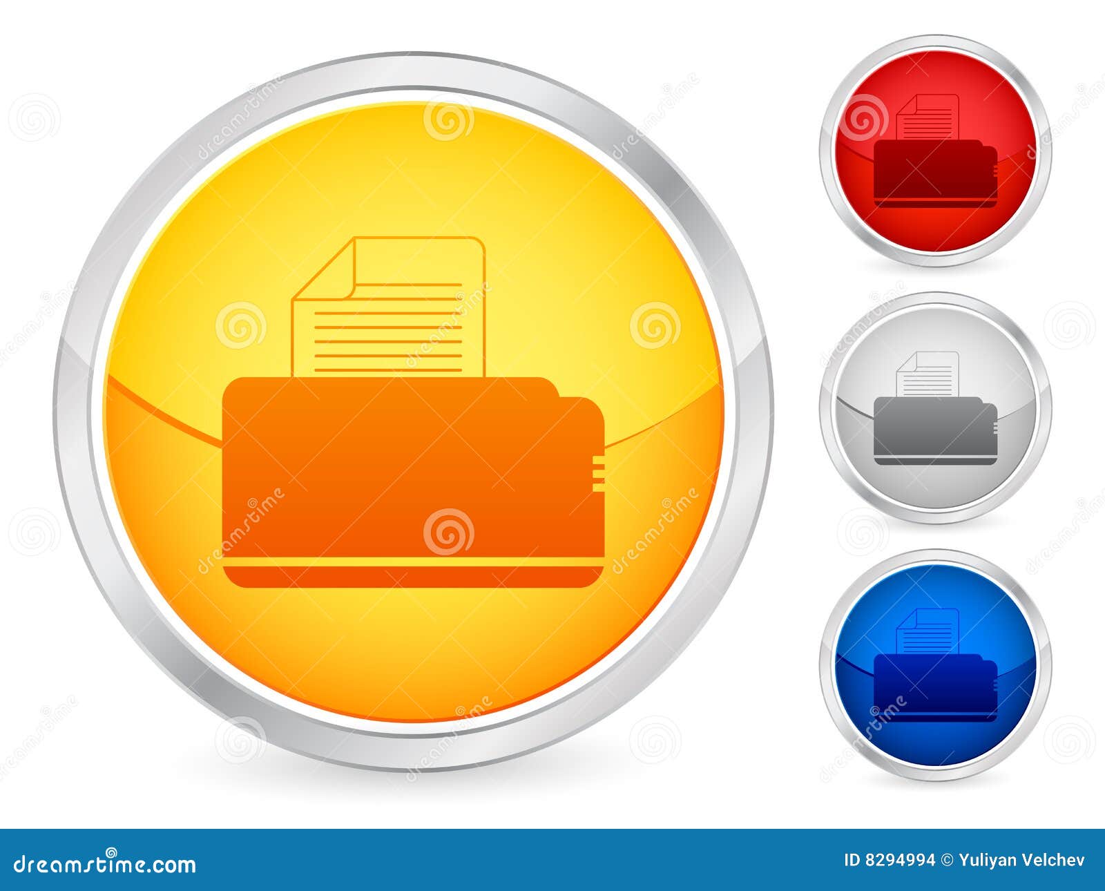 Printer button stock vector. Illustration of print, interface - 8294994