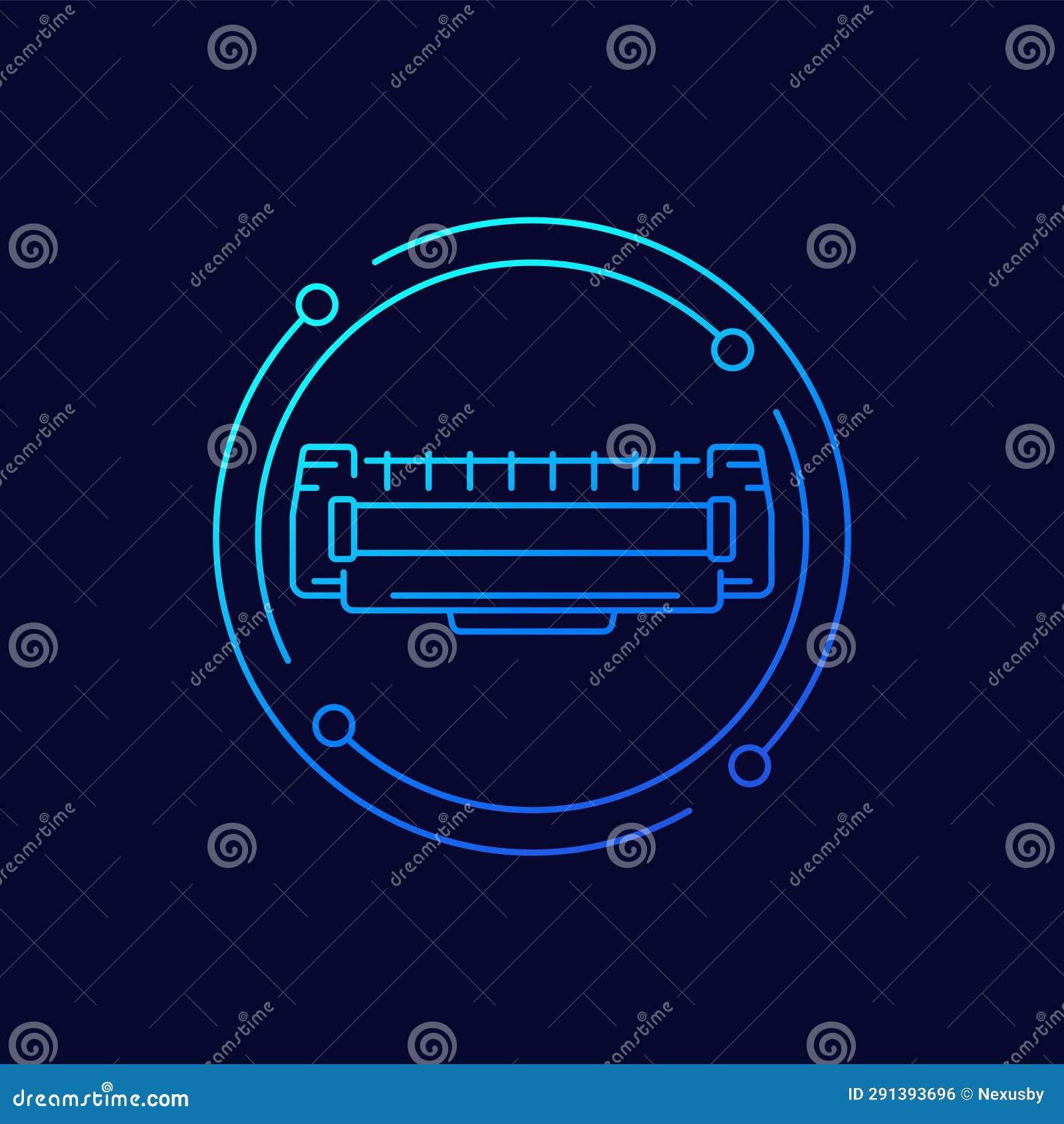 Printer Cartridge, Toner Icon, Linear Design Stock Vector ...