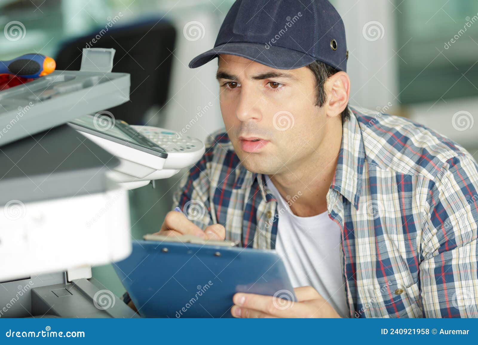Printer Checking and Maintenance Stock Photo - Image of engineer ...