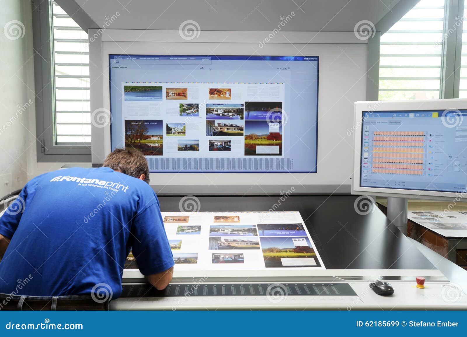 Printer Checking a Print Run at Table Editorial Stock Image - Image of ...