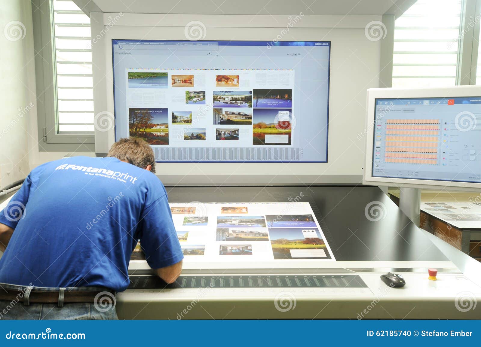 Printer Checking a Print Run at Table Editorial Image - Image of people ...