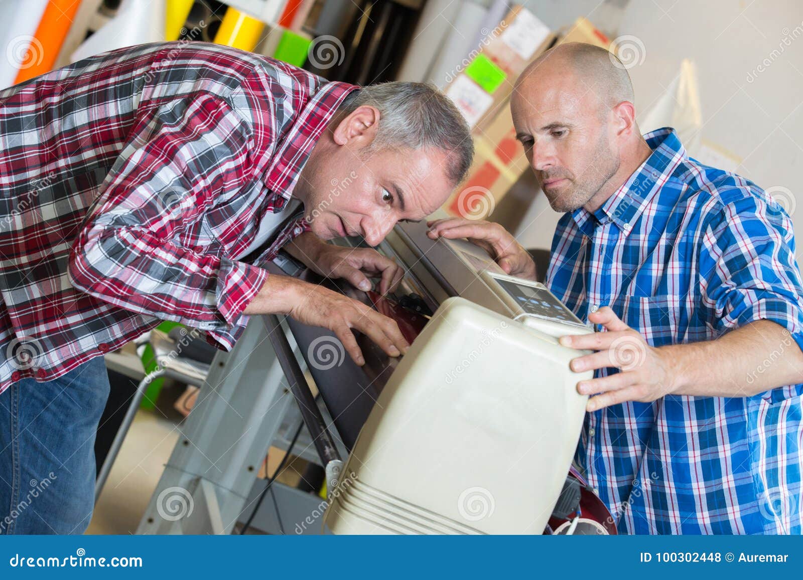 Printer Checks Quality Machine while Printing Stock Photo - Image of ...