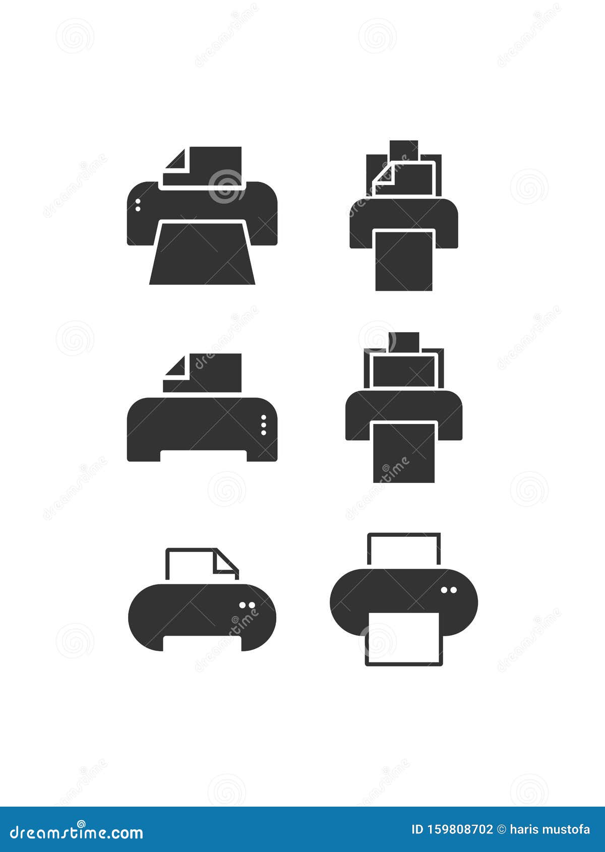 Printer Collection Set Graphic Design Template Vector Stock Vector ...