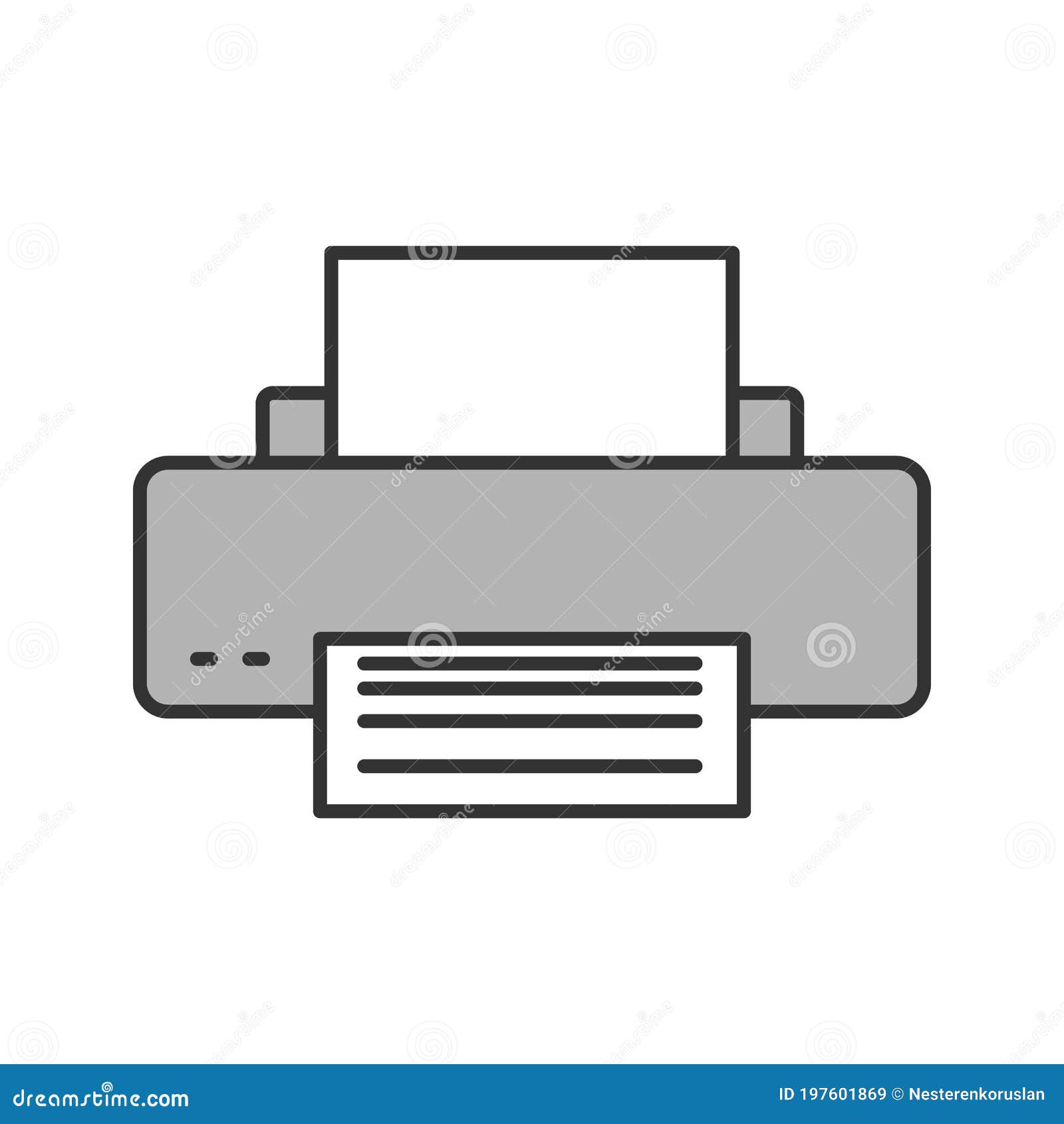 Printer color icon stock vector. Illustration of filled - 197601869