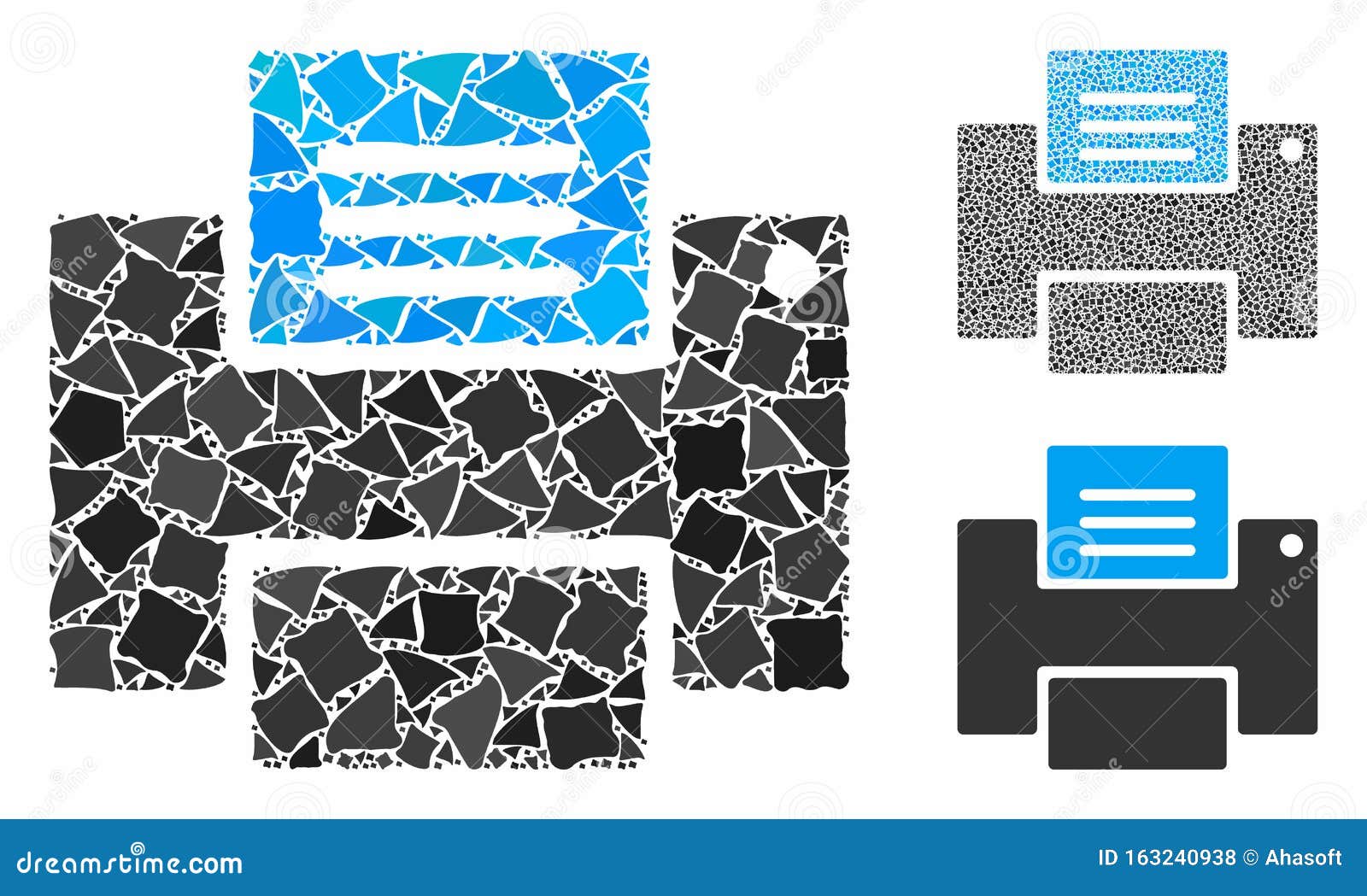 Printer Composition Icon of Irregular Items Stock Illustration ...