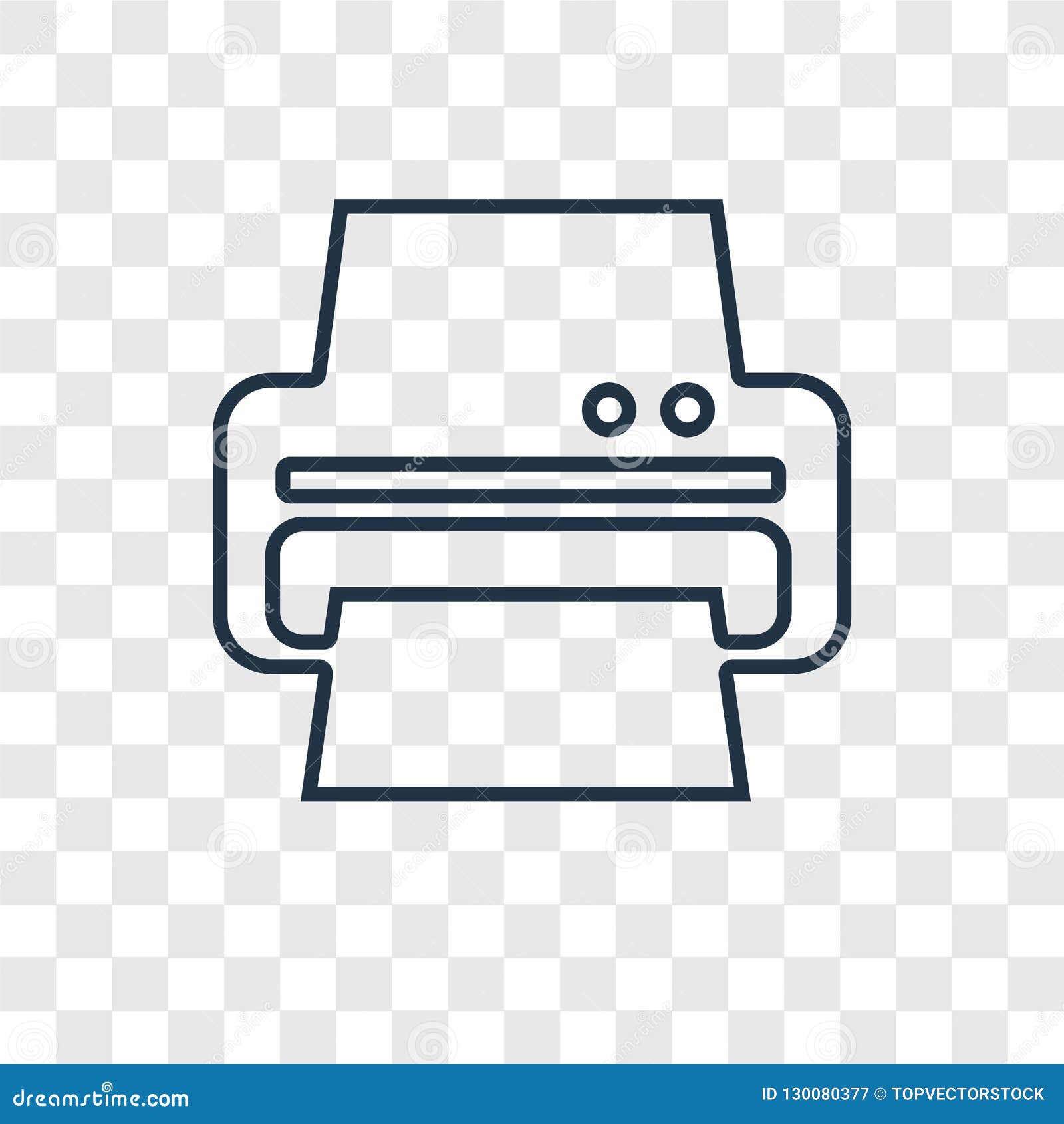 Printer Concept Vector Linear Icon Isolated on Transparent Background ...