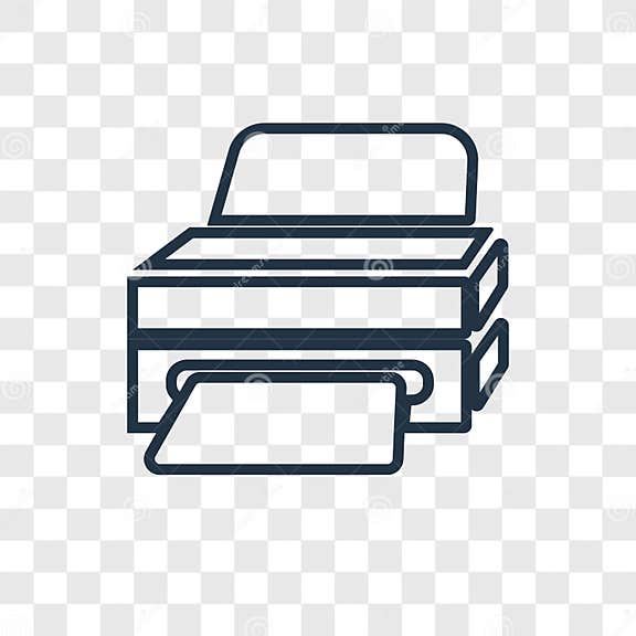 Printer Concept Vector Linear Icon Isolated on Transparent Background ...