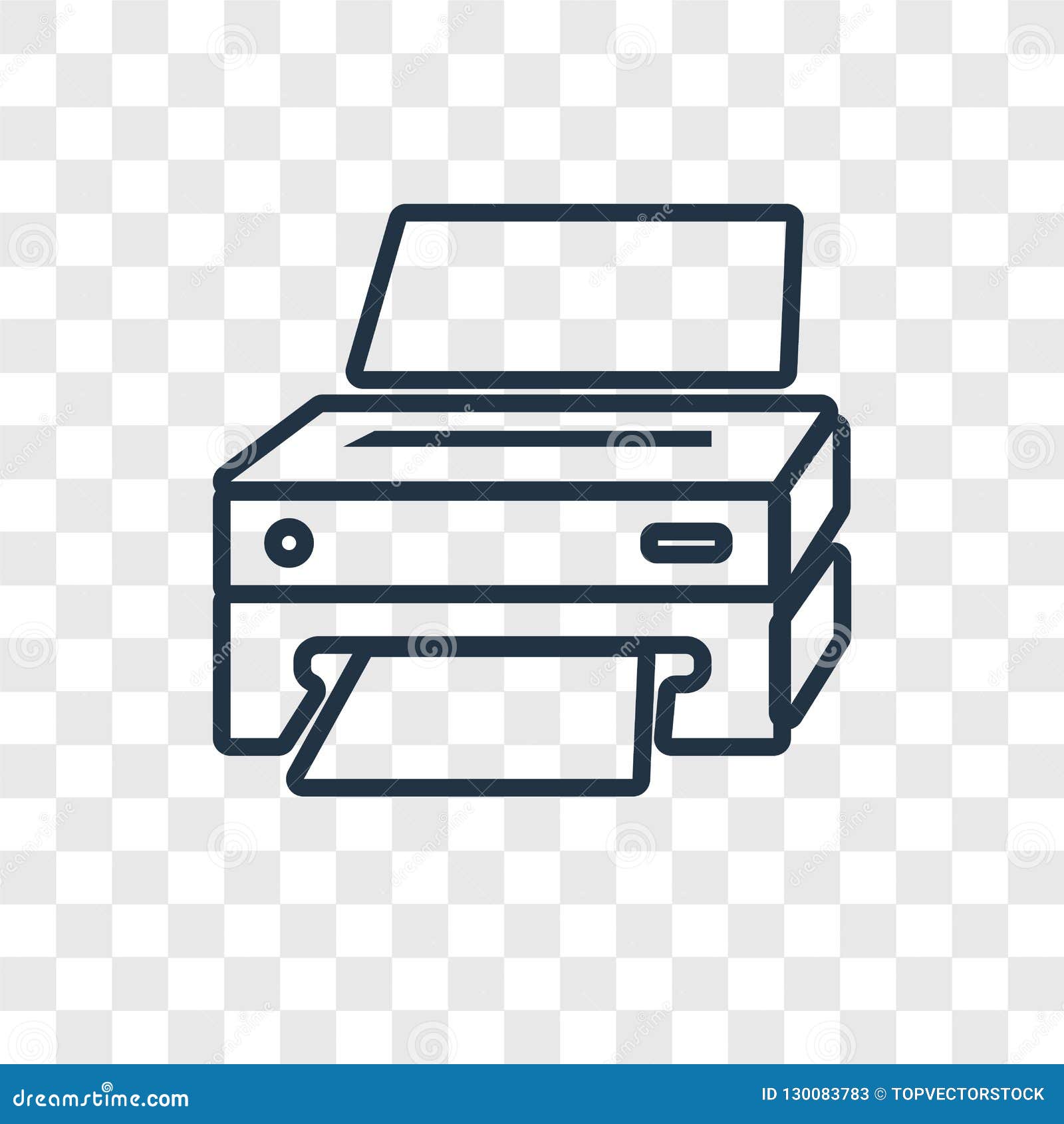 Printer Concept Vector Linear Icon Isolated on Transparent Background ...