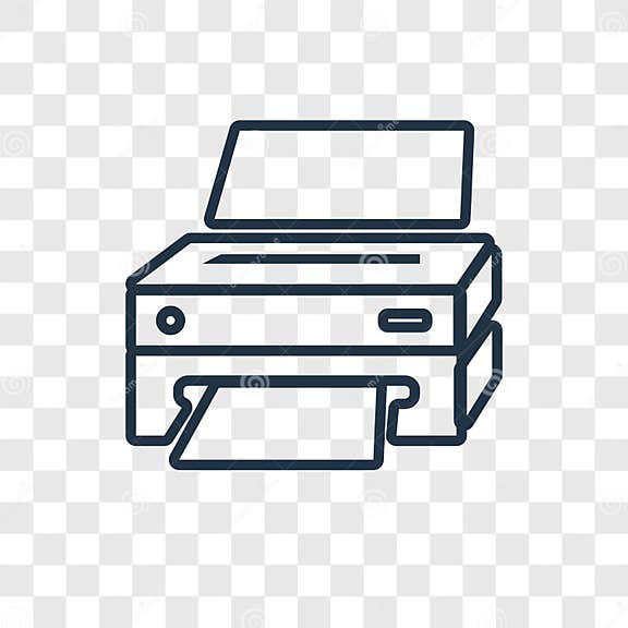 Printer Concept Vector Linear Icon Isolated on Transparent Background ...