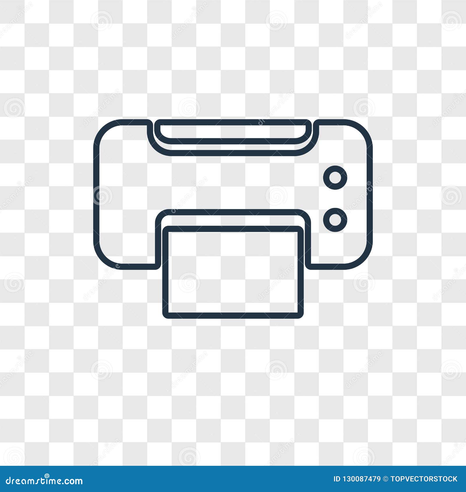 Printer Concept Vector Linear Icon Isolated on Transparent Background ...