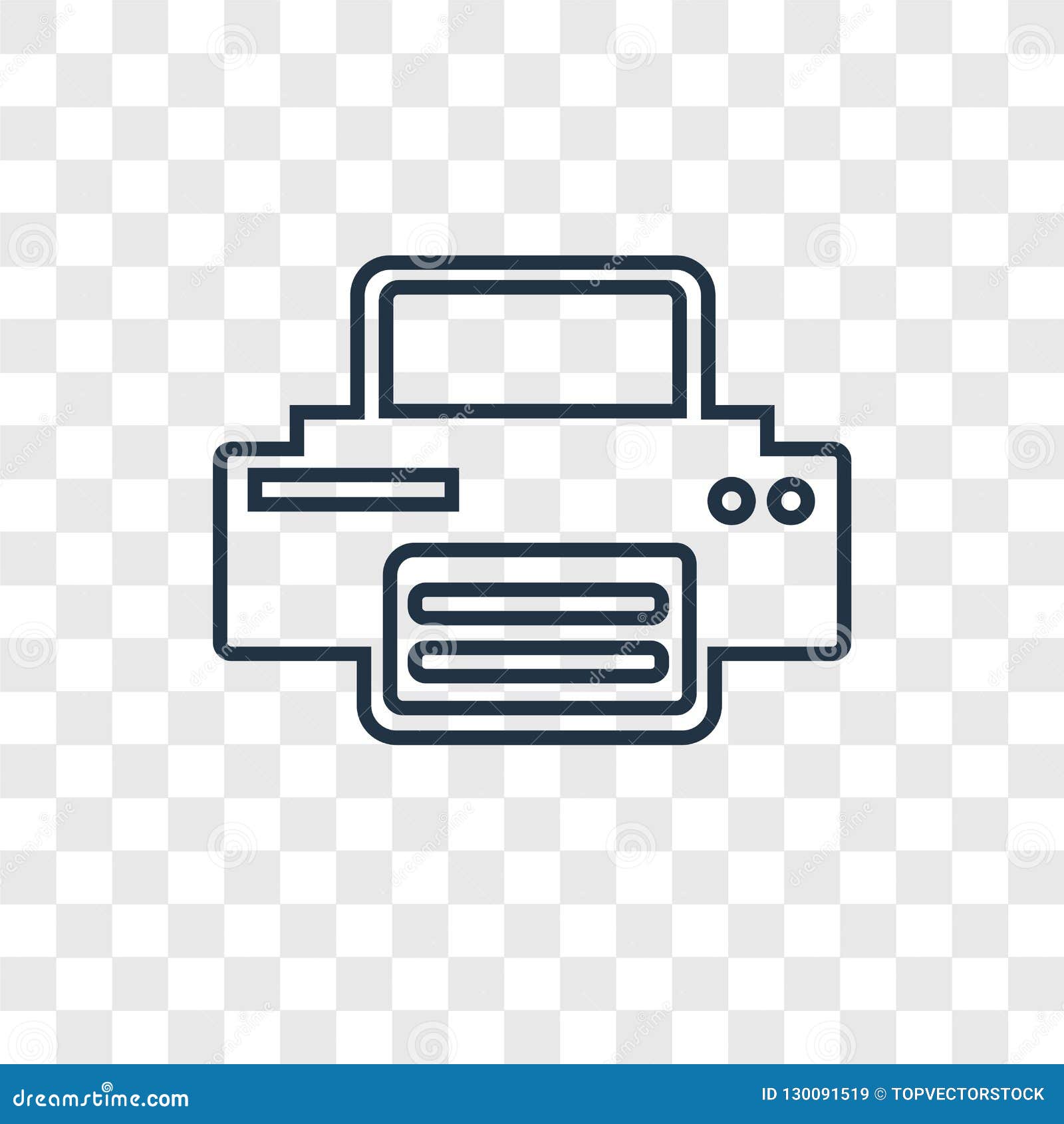 Printer Concept Vector Linear Icon Isolated on Transparent Background ...